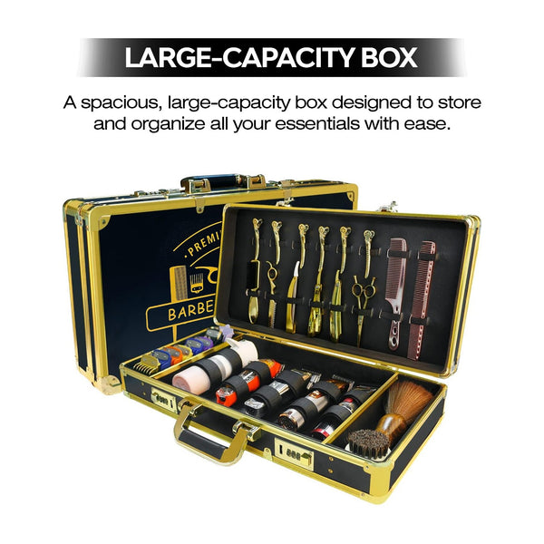 Black & Gold Large Aluminum Barber Tool Box Case – Albasel cosmetics