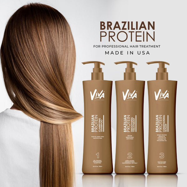 Professional Brazilian Protein Hair Treatment Kit Viva 3x750ml ...
